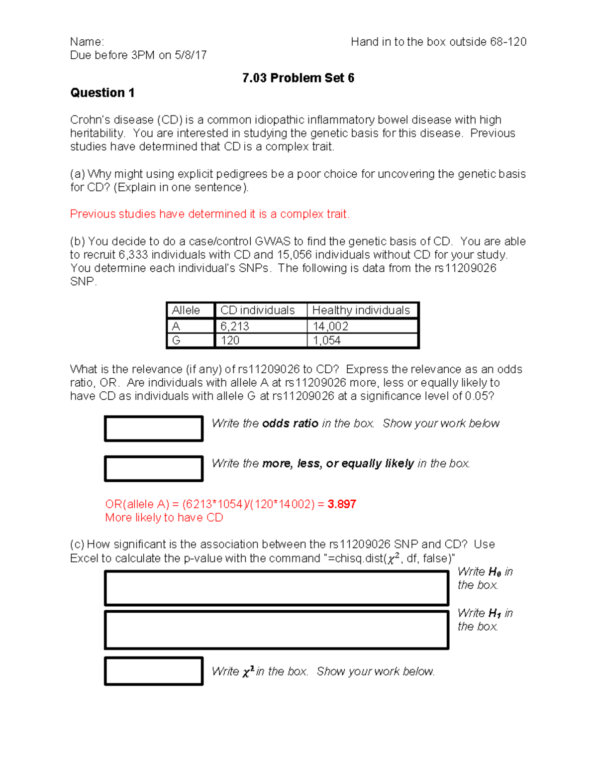 Problem Set 6 Solutions - Due before 3PM on 5/8/ 7 Problem Set 6 ...
