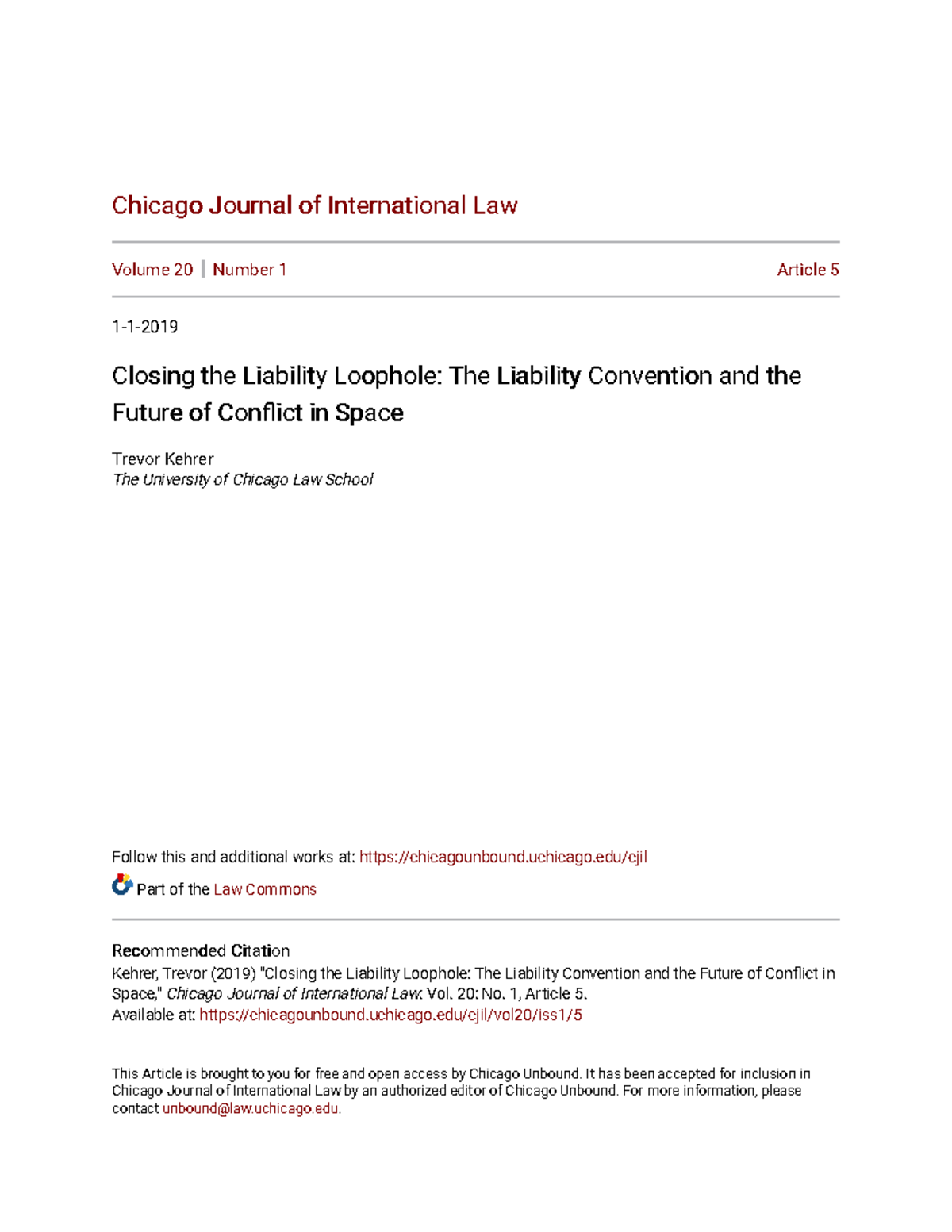 Closing the Liability Loophole The Liability Convention and the ...