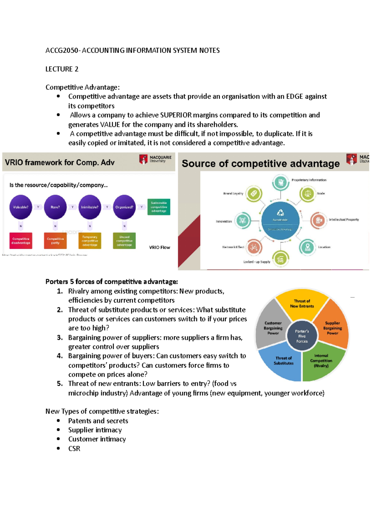 ACCG2050 Notes - ACCG2050- ACCOUNTING INFORMATION SYSTEM NOTES LECTURE ...