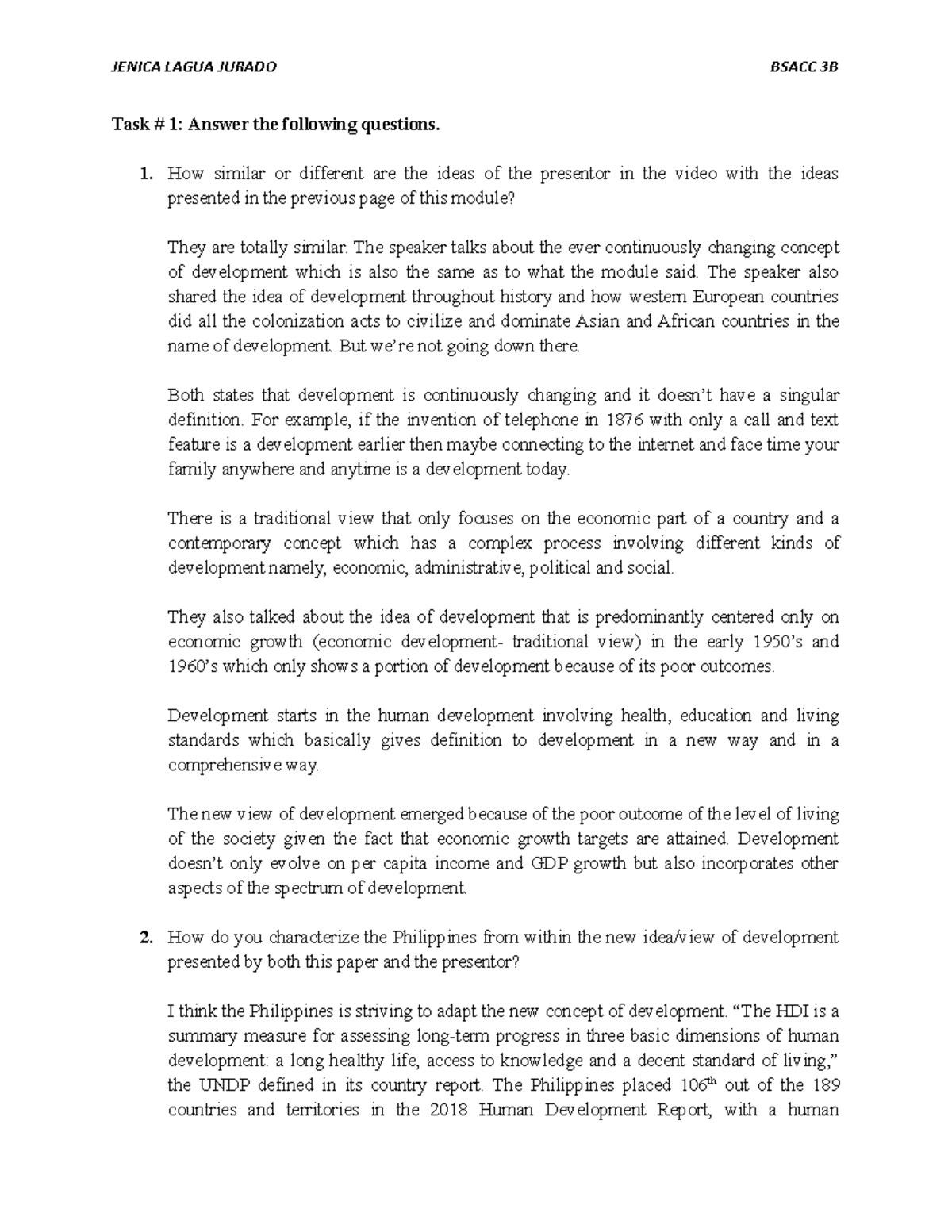 Module 2, Task 1 - JENICA LAGUA JURADO BSACC 3B Task # 1: Answer the ...