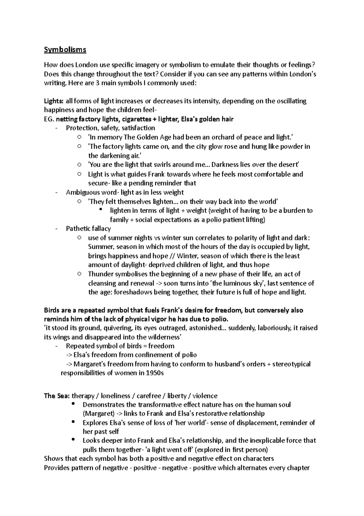 The Golden Age: Summary of symbolisms and literary techniques - Studocu