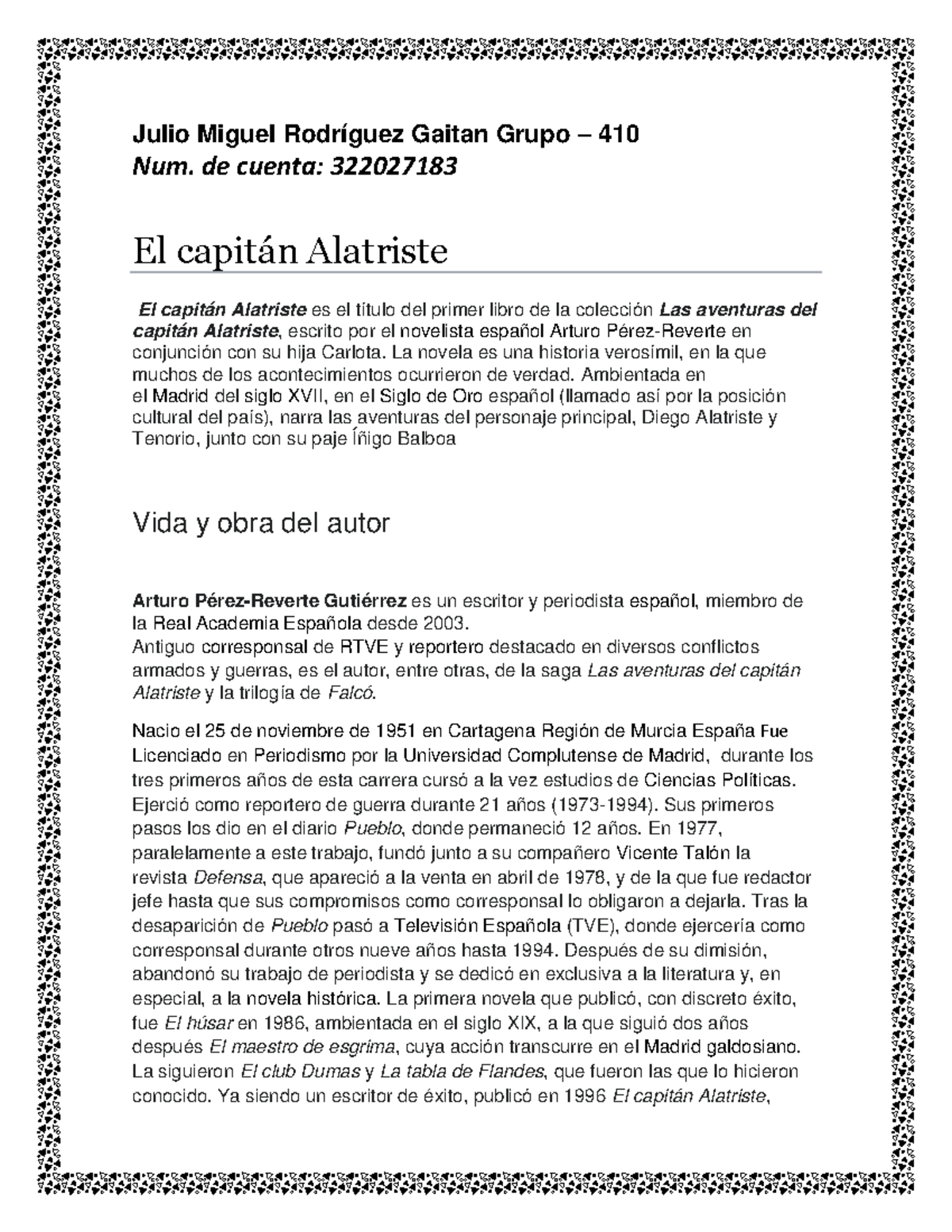 El capitan alatriste -Julio Miguel Rodríguez Gaitan - Julio Miguel ...