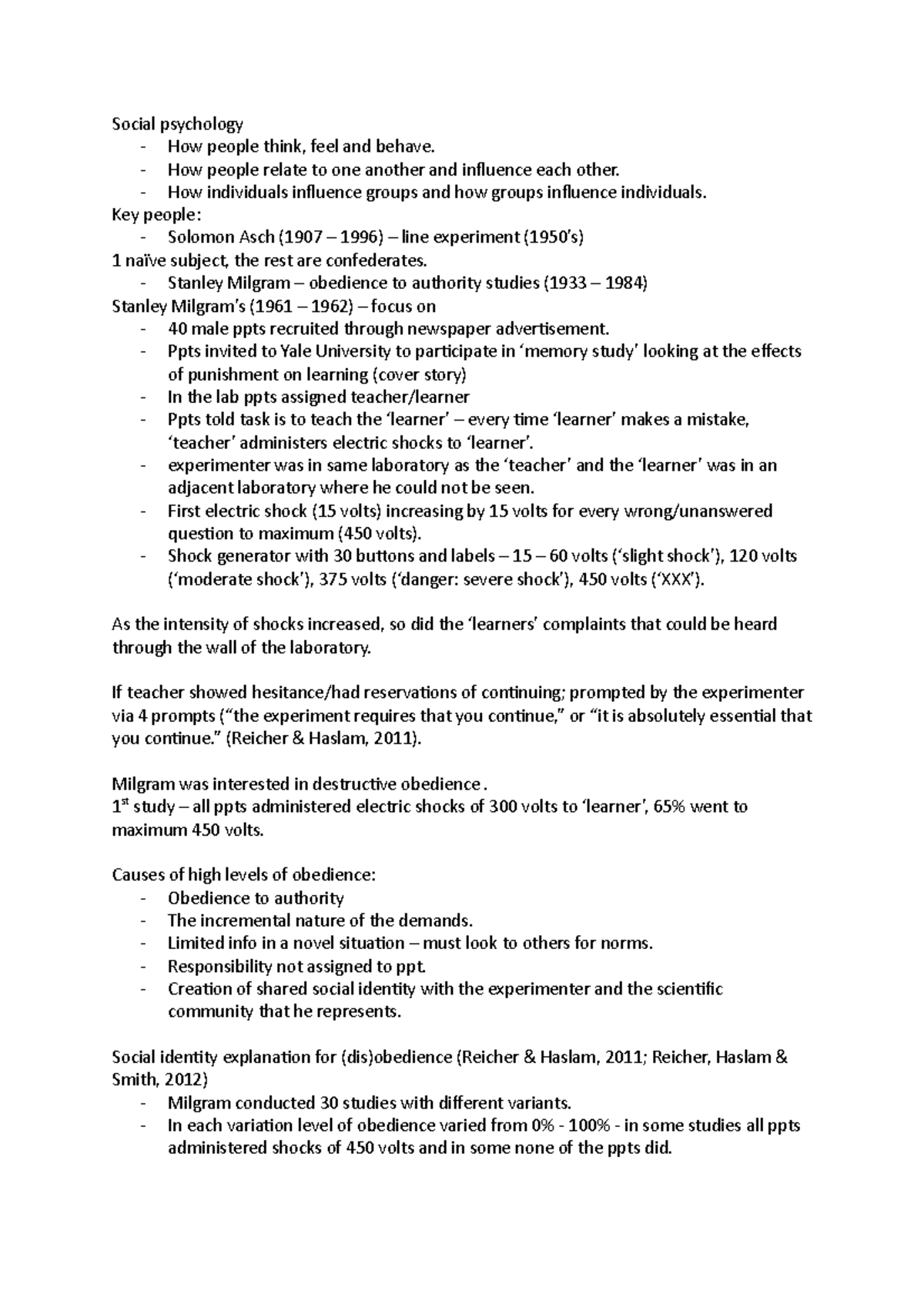 Conformity lecture - Social psychology - How people think, feel and ...