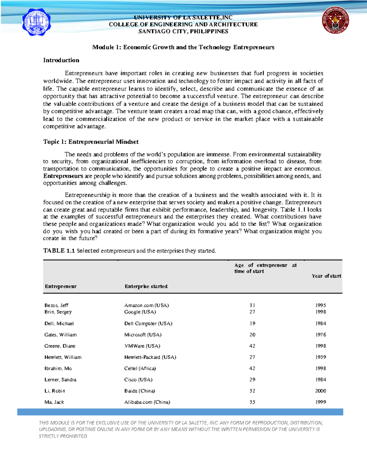 Module 1 Techno odl - edf - COLLEGE OF ENGINEERING AND ARCHITECTURE SANTIAGO CITY, PHILIPPINES ...