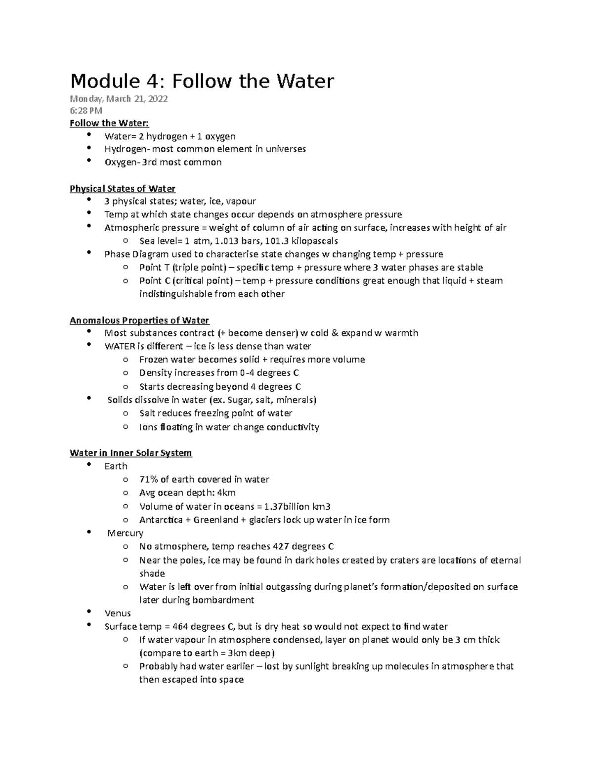 Module 4 - Module 4: Follow the Water Monday, March 21, 2022 6:28 PM ...