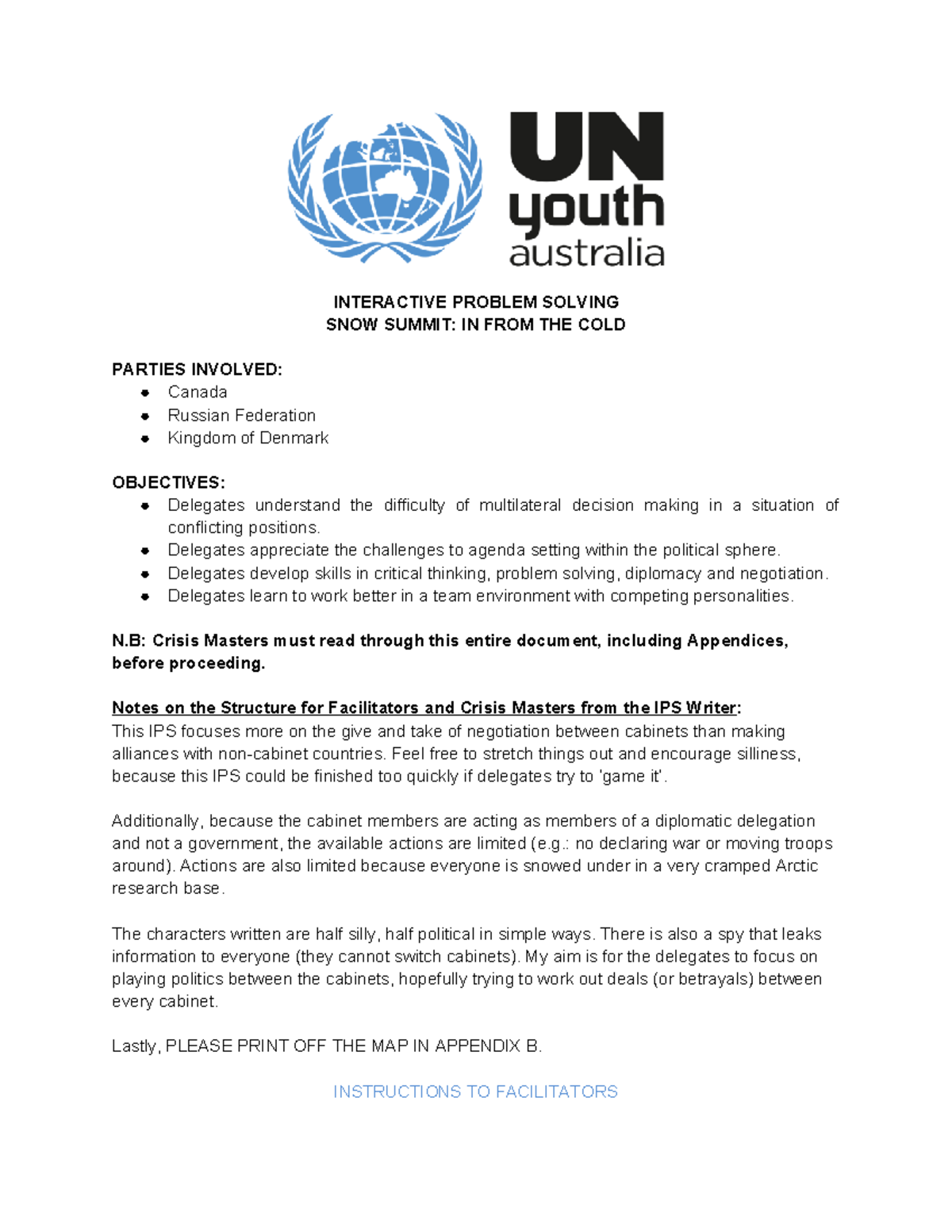 Snow Summit IPS - INTERACTIVE PROBLEM SOLVING SNOW SUMMIT: IN FROM THE ...