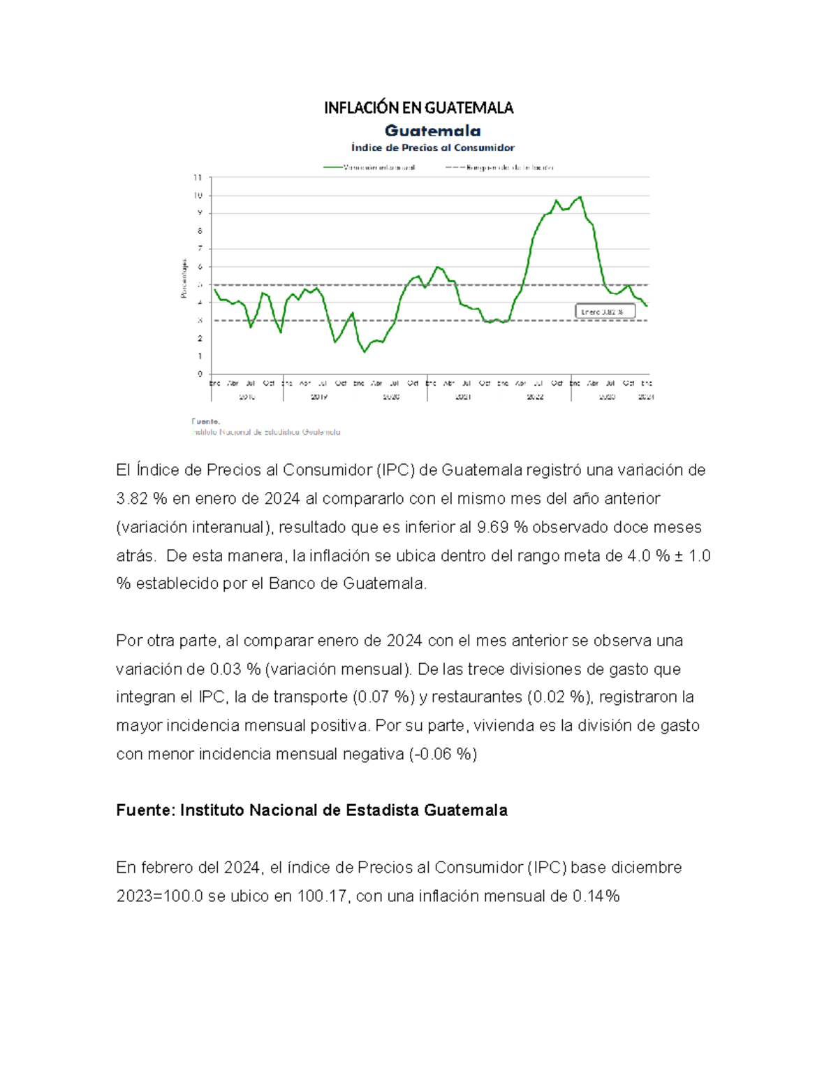 InflacióN EN Guatemala - INFLACIÓN EN GUATEMALA El Índice de Precios al ...