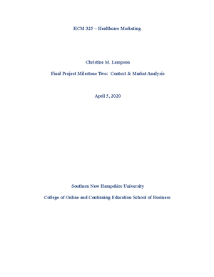 HCM 325 2-1 Short Paper Target Market Profile Worksheet - HCM 325 ...