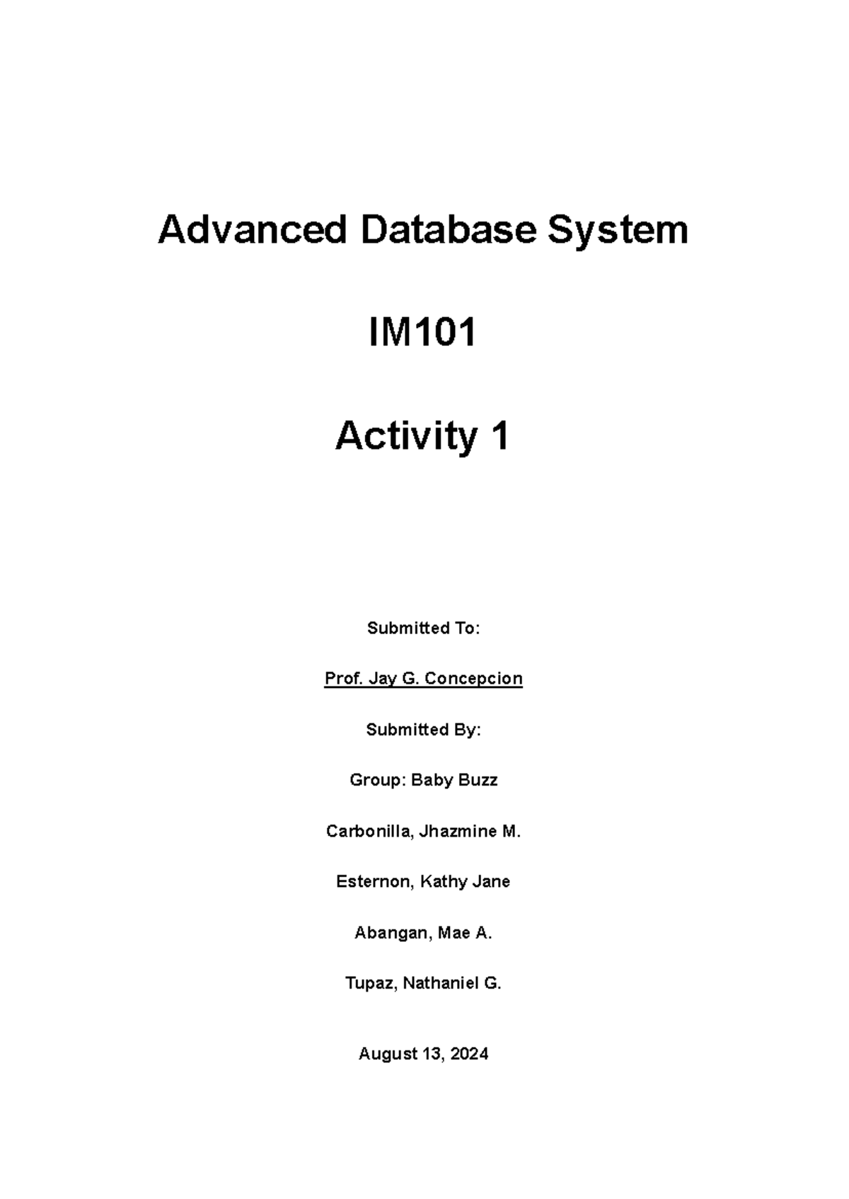 Client-Table-ADV- Group- Activity-1 - Advanced Database System IM ...