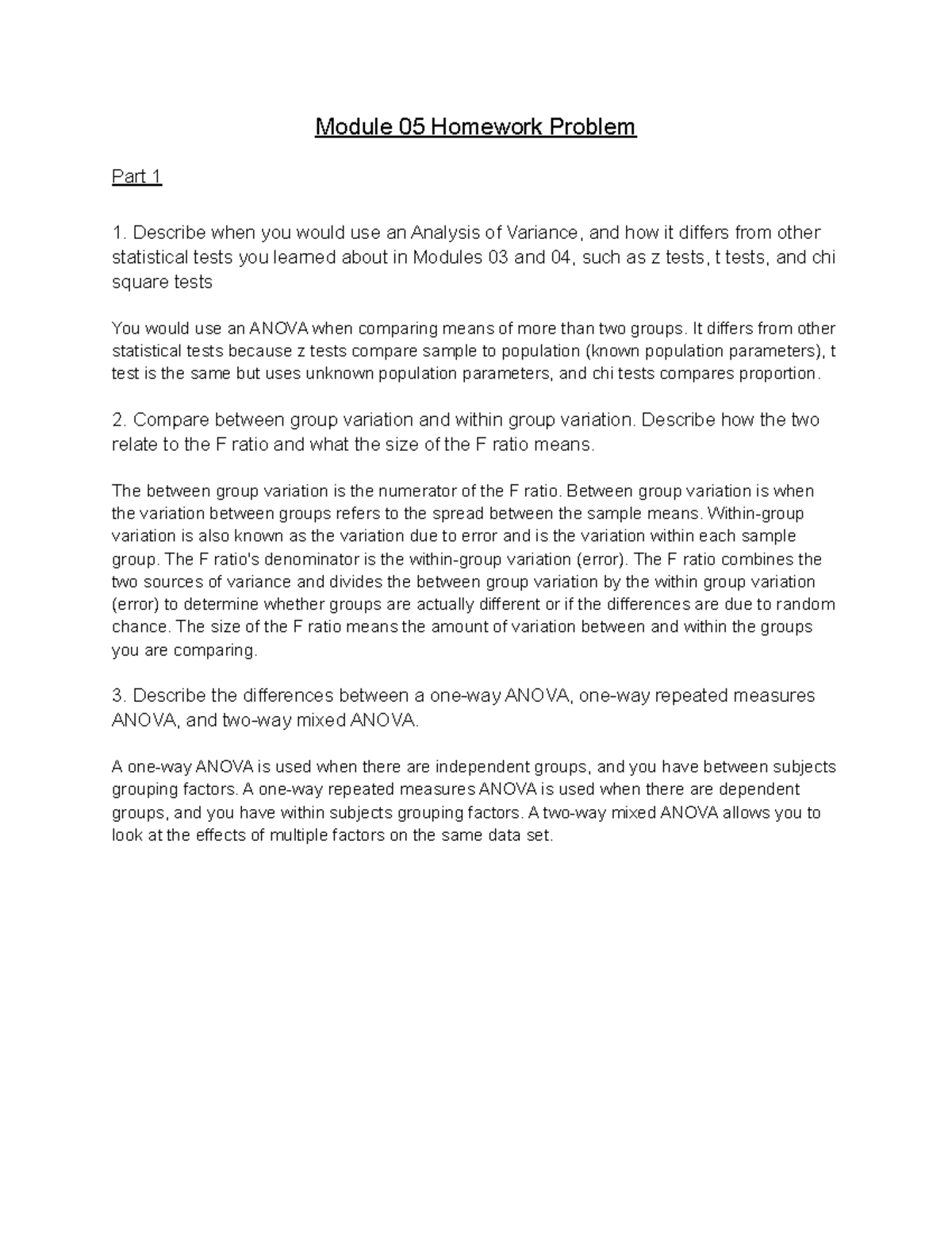 Module 05 Homework Problem - Module 05 Homework Problem Part 1 1 ...