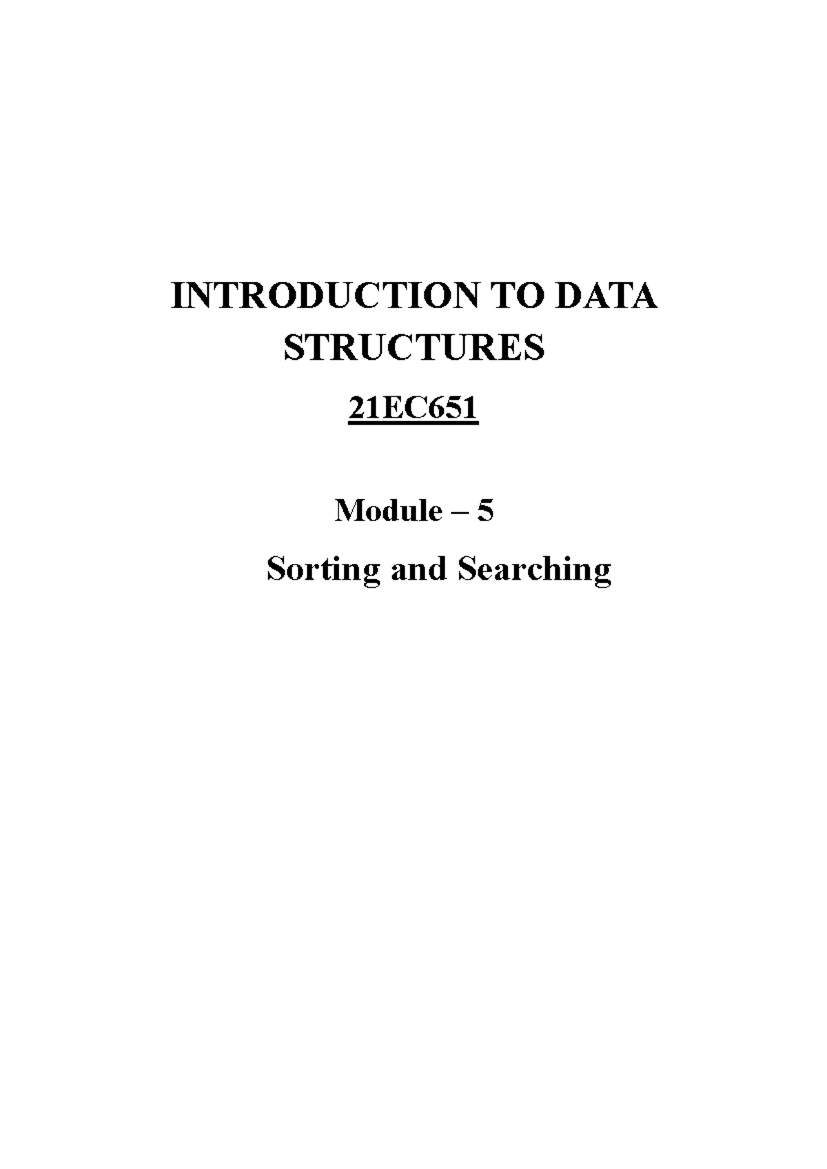 IDS Module 5 - introduction to data structures - INTRODUCTION TO DATA ...