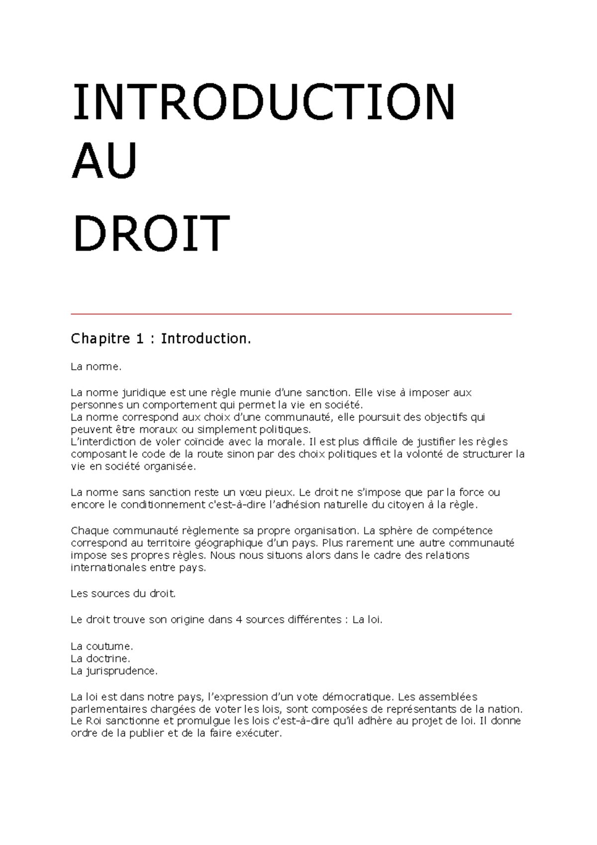 Document 5 - intro au droit - INTRODUCTION AU DROIT - Studocu