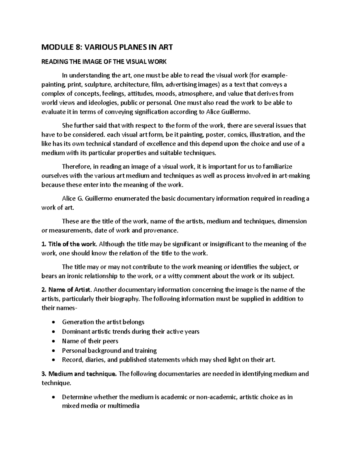 Module-8 - material - MODULE 8: VARIOUS PLANES IN ART READING THE IMAGE ...