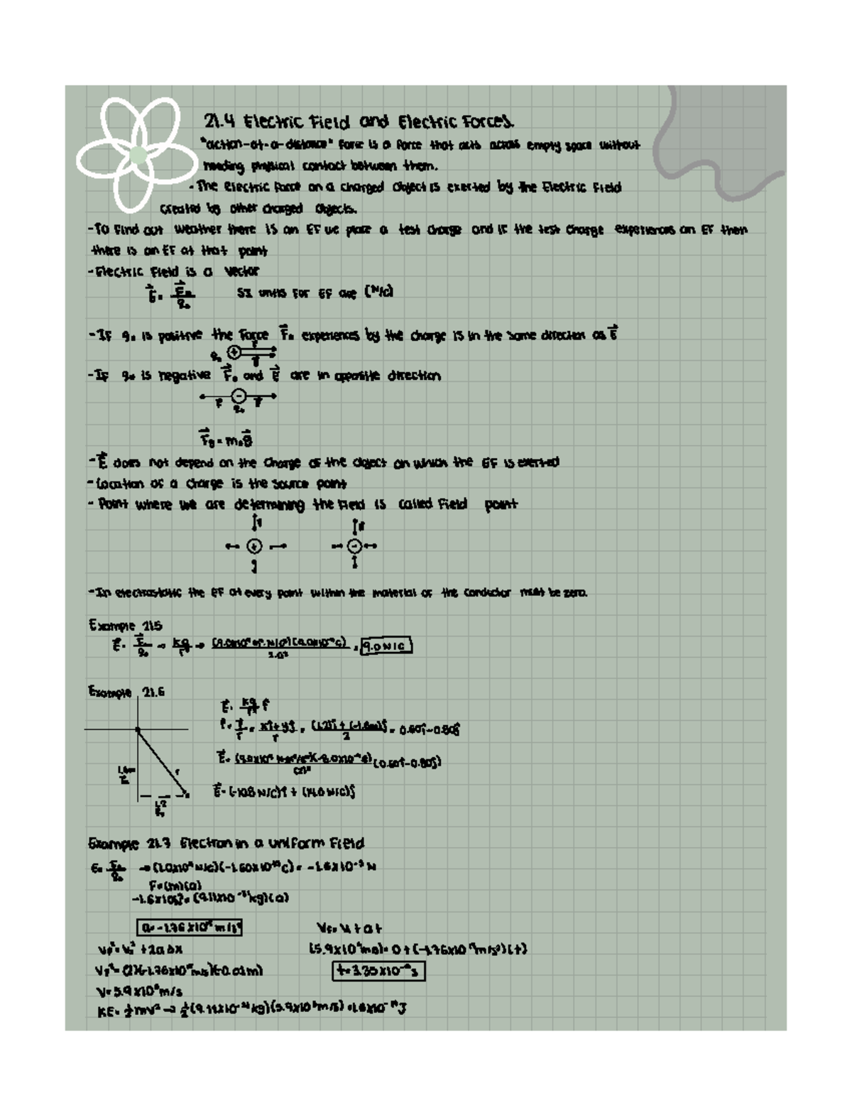 Chapter #21 4 - 21 and ElectricForces action at a distance forceis ...
