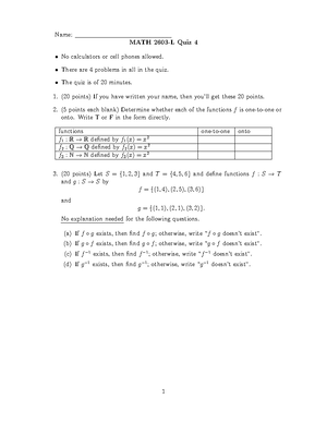 Quiz 5 Math 2603 - Name: MATH 2603-L Quiz 5 No calculators or cell ...