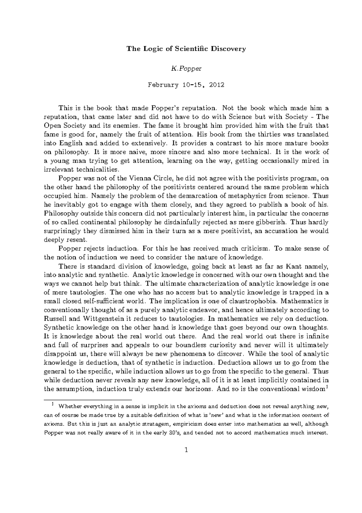 The Logic of Scientific Discovery - The Logic of Scientific Discovery K ...