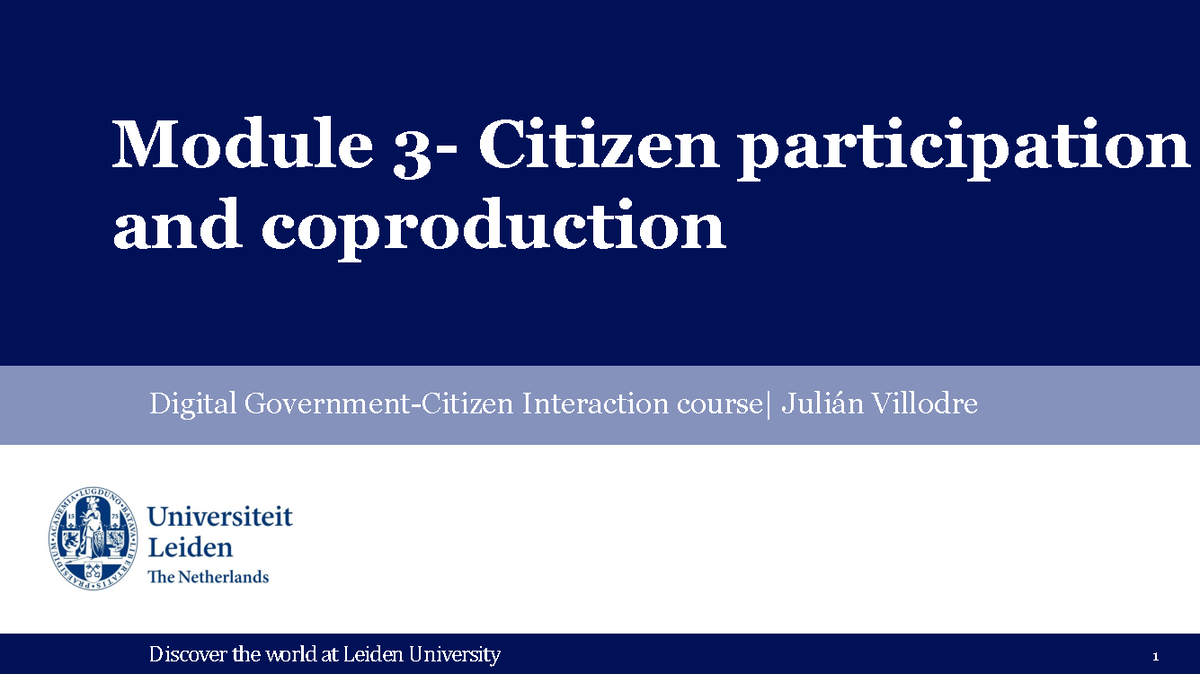 Pdf module 3 - PDF samenvattingen van Digital Gov-Cit Interaction van ...