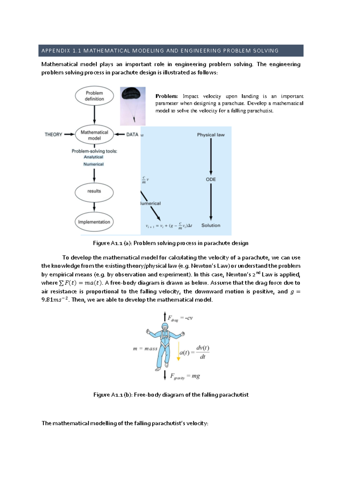 KIX1002 appendix week 1 - APPENDIX 1 MATHEMATICAL MODELING AND ...
