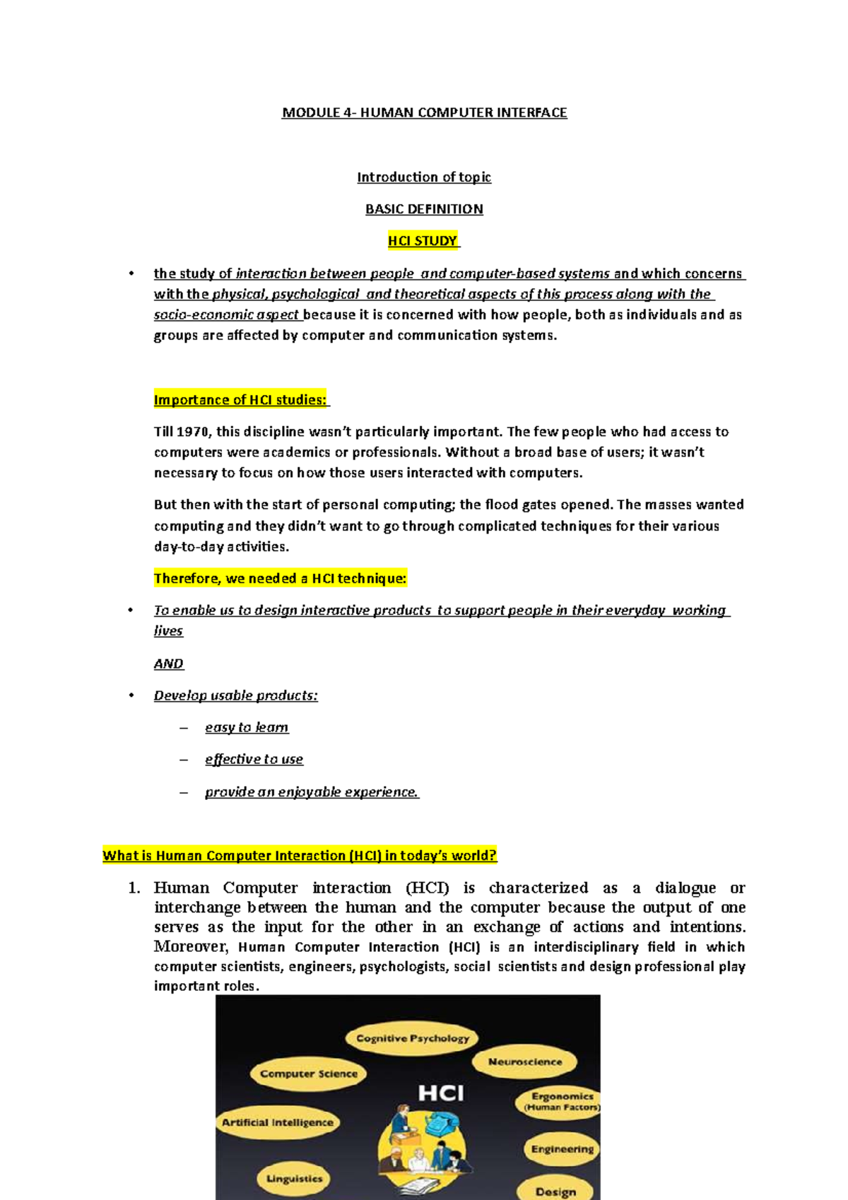 Module 4-HCI interaction - MODULE 4- HUMAN COMPUTER INTERFACE ...