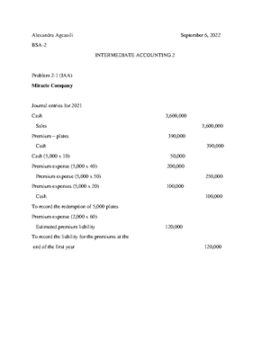 Intacc 2 - practice materials-quiz - intermediate accounting 2 - Studocu