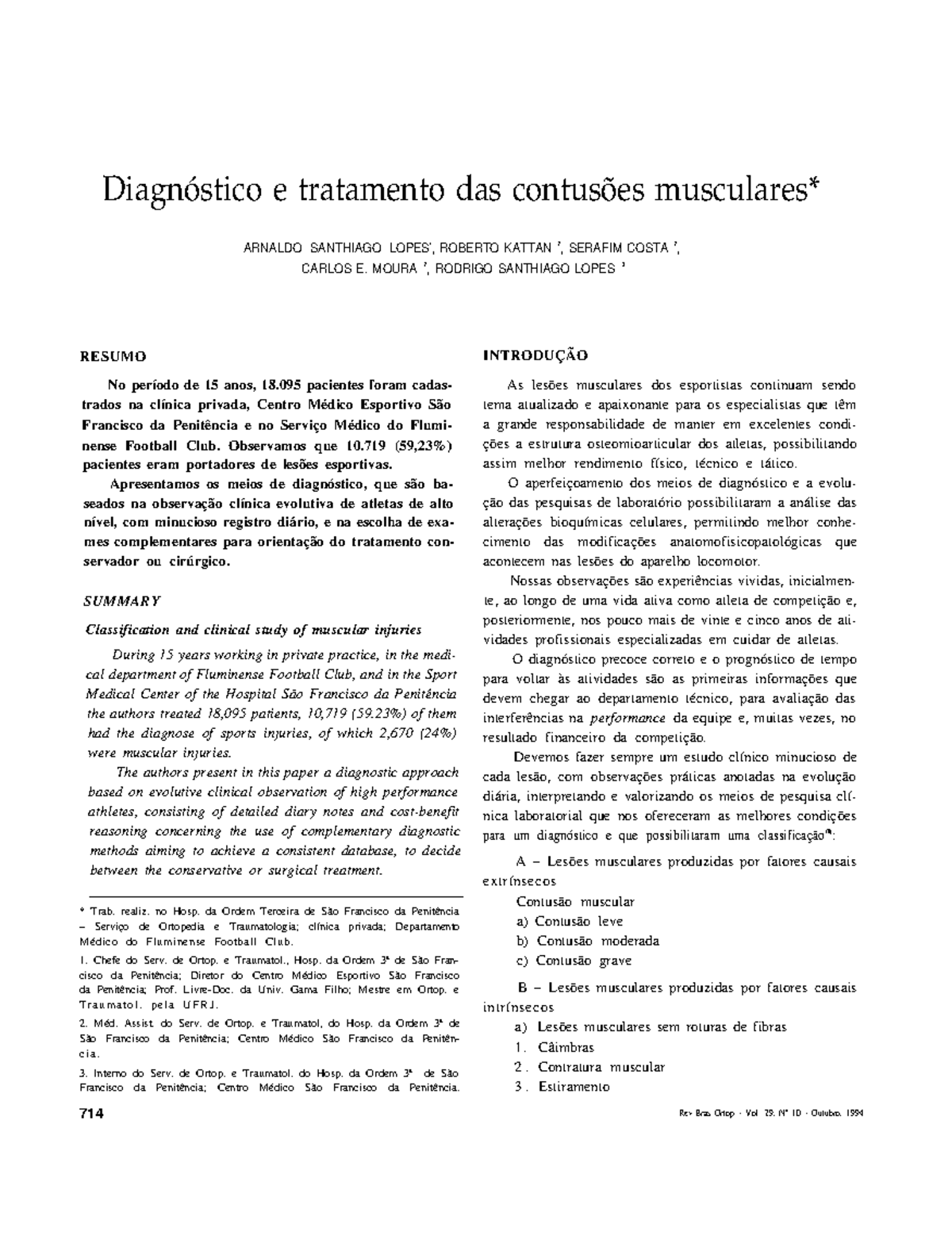 Diagnóstico e tratamento das contusões musculares - Diagnóstico e ...