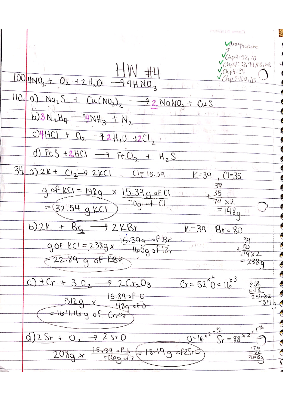 Chem hw #4 - This is HW #4 for General Chemistry 1 with Dr Wagner ...