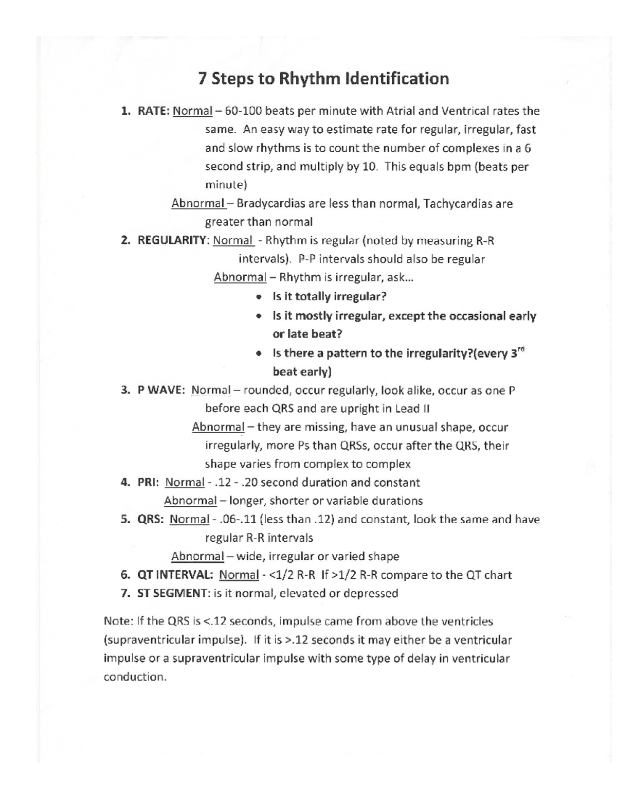 7 Steps to ECG Identification - Studocu
