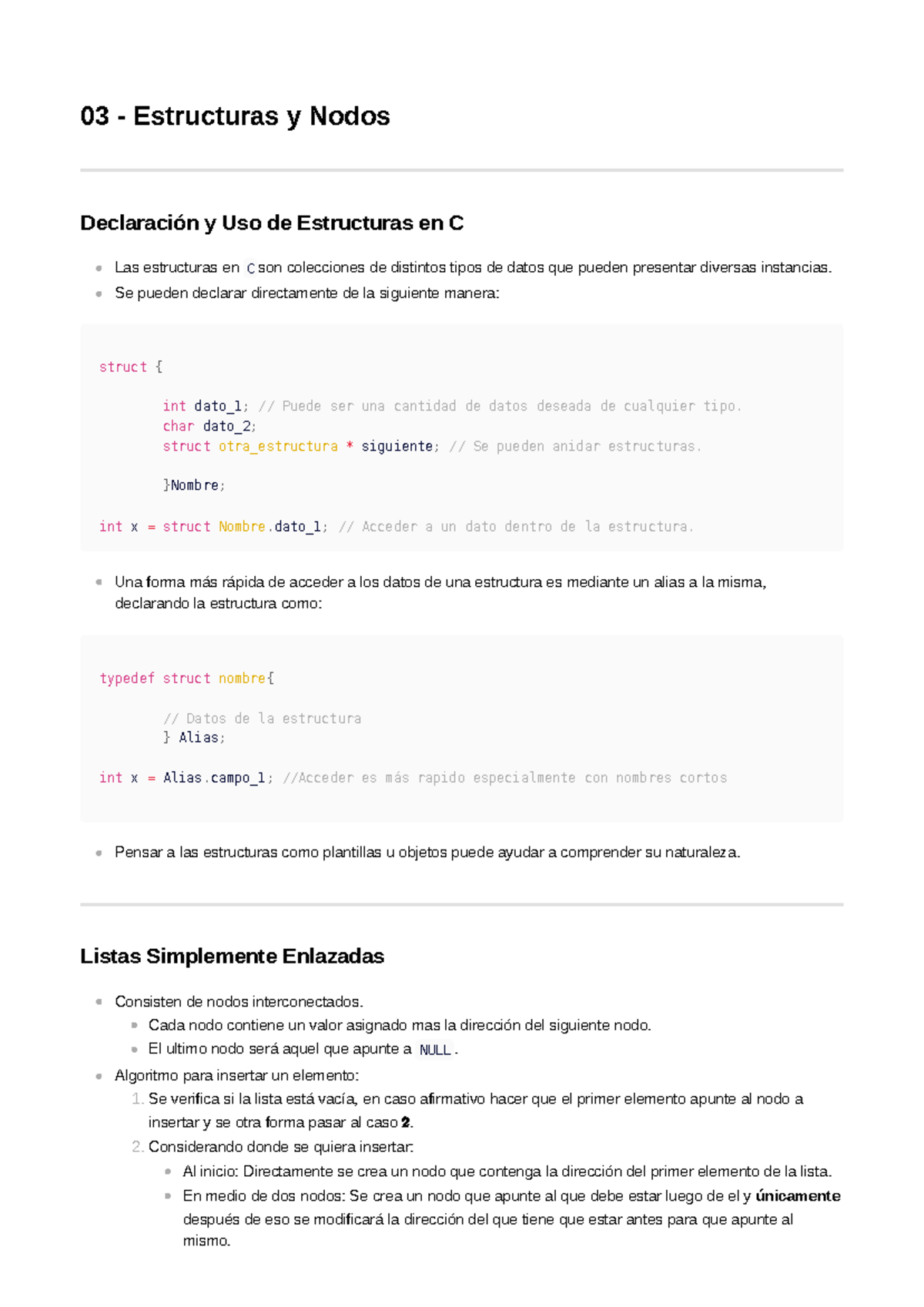 03 - Estructuras y Nodos - 03 - Estructuras y Nodos Declaración y Uso de Estructuras en C Listas ...