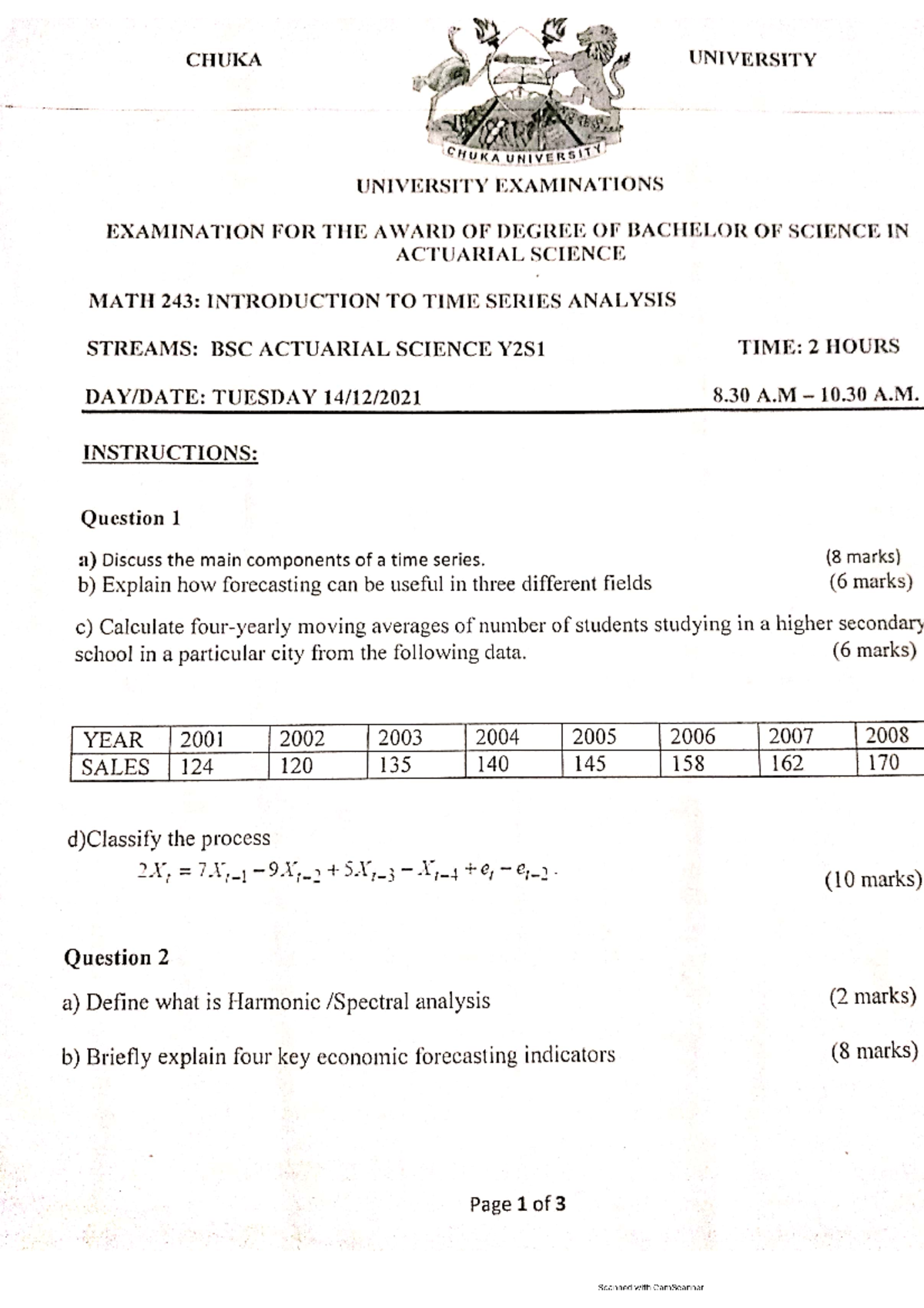 Math 243 - Pastpaper - Vector analysis - Studocu