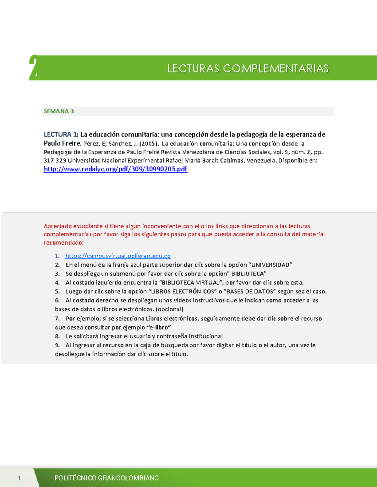 Referencias S 3 - Guias de activades y lectura complementarias. - 1 POLITÉCNICO GRANCOLOMBIANO ...