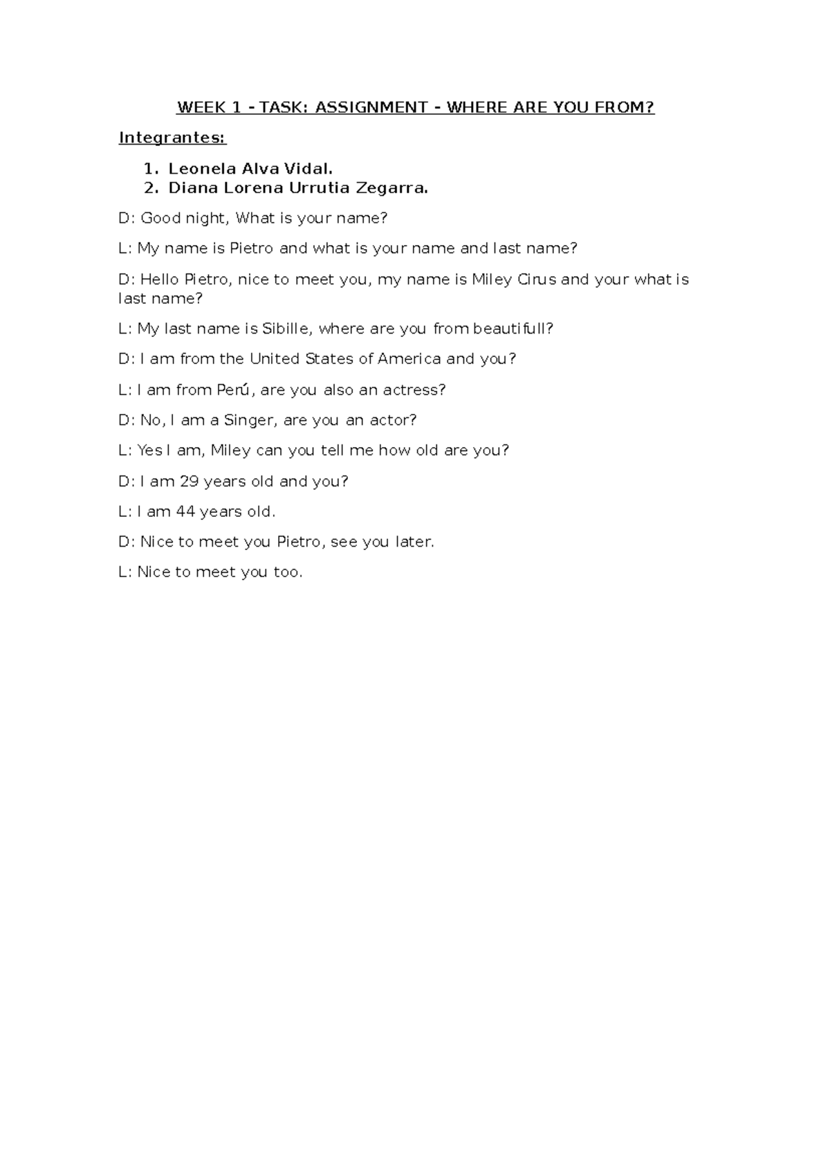 Week 1 Task Assignment Where are you from - WEEK 1 - TASK: ASSIGNMENT ...