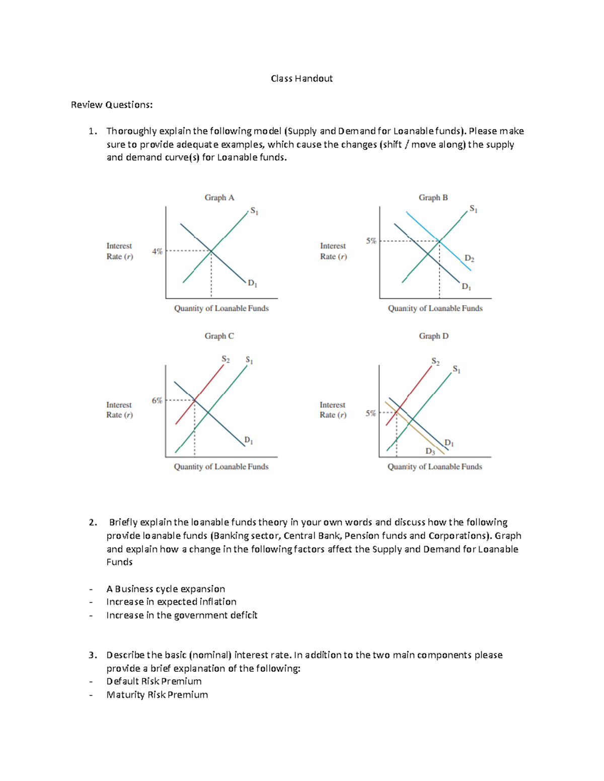 Class Handout 8 - intro to finance - Class Handout Review Questions ...