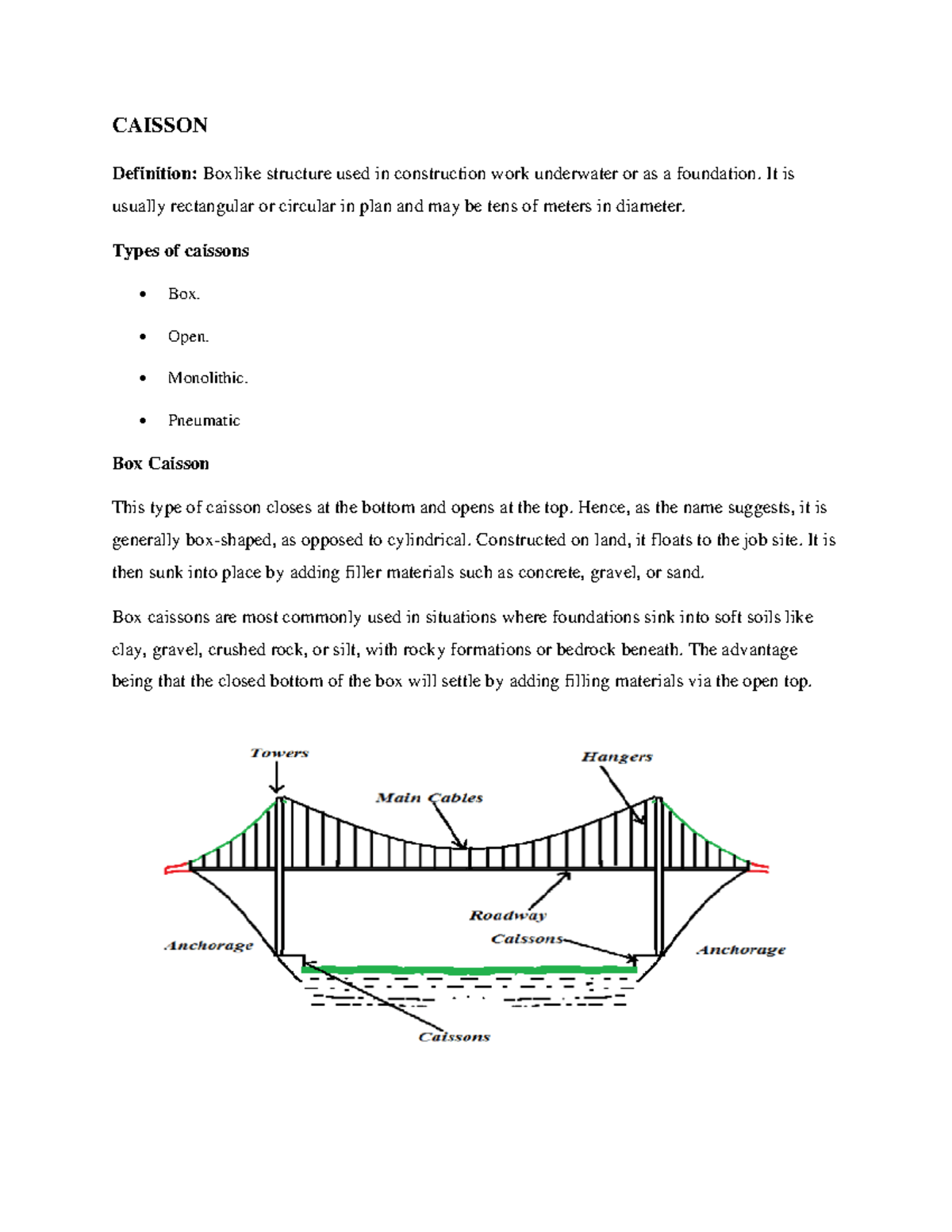 Caissons AND Cofferdams - CAISSON Definition: Boxlike structure used in ...