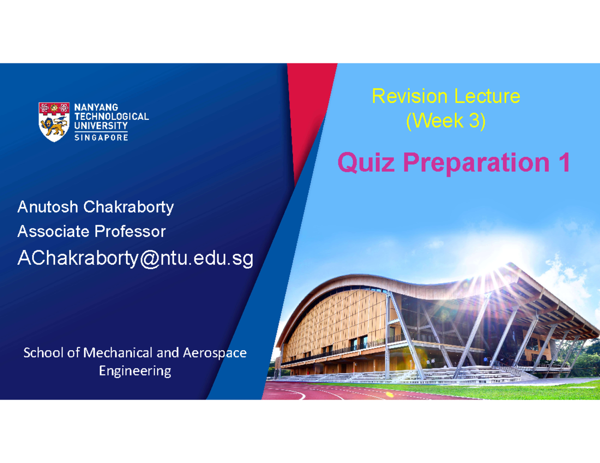 Week 3-Revision - NOTES - Anutosh Chakraborty Associate Professor ...