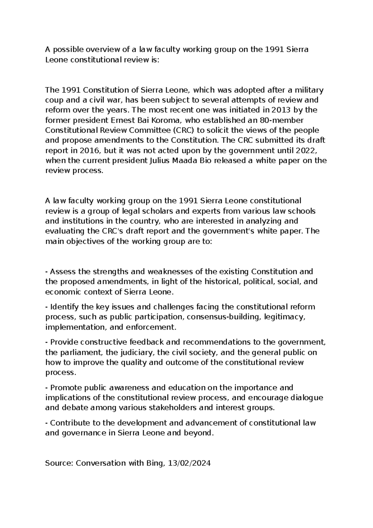 Constitutional Review - The most recent one was initiated in 2013 by ...