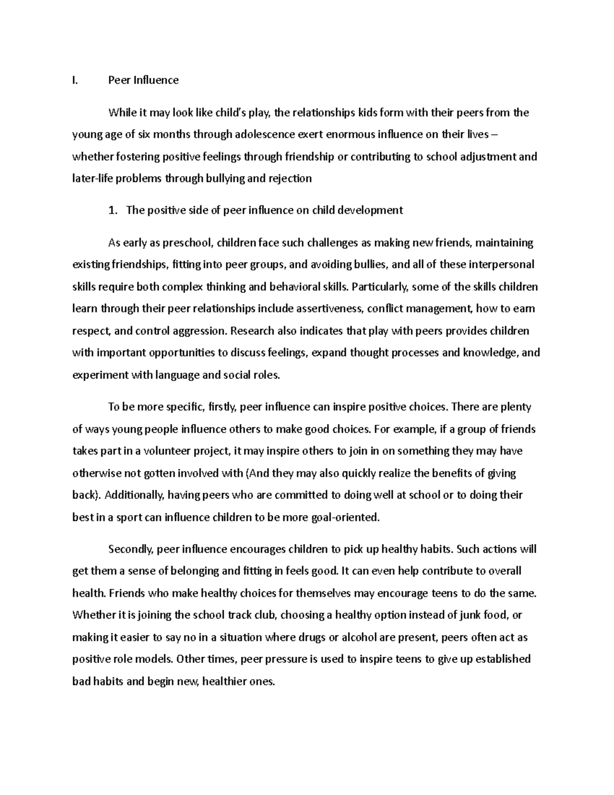 Peer Influence - This is for social psychology thesis, hope that people ...