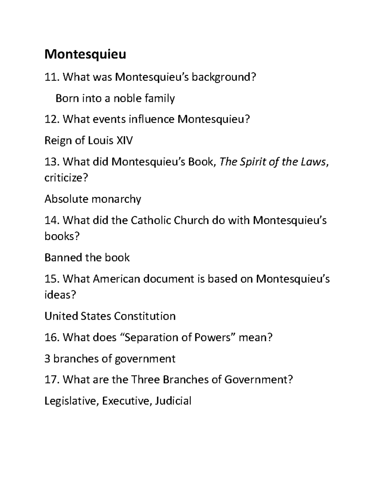 Second Enlightenment pt 3 - Montesquieu What was Montesquieu’s ...