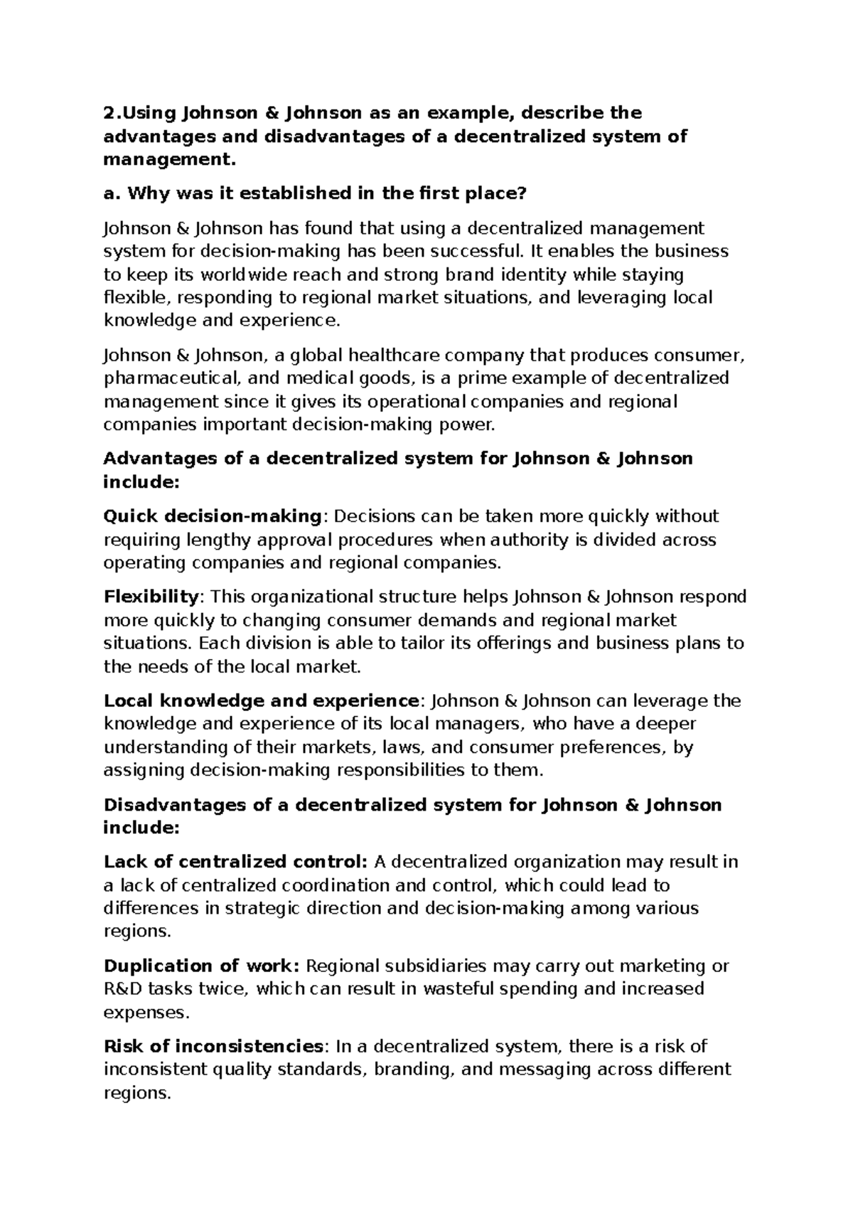 Case 4 – Johnson ^0 Johnson [ Q. 2a^J 2b ] - 2 Johnson & Johnson as an ...