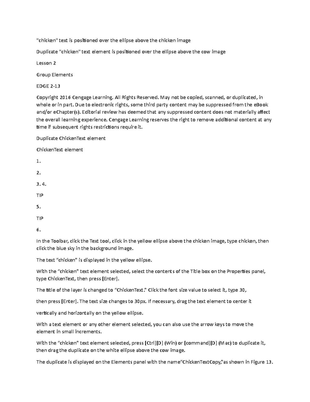 Document (20) tutorial - "chicken" text is positioned over the ellipse ...