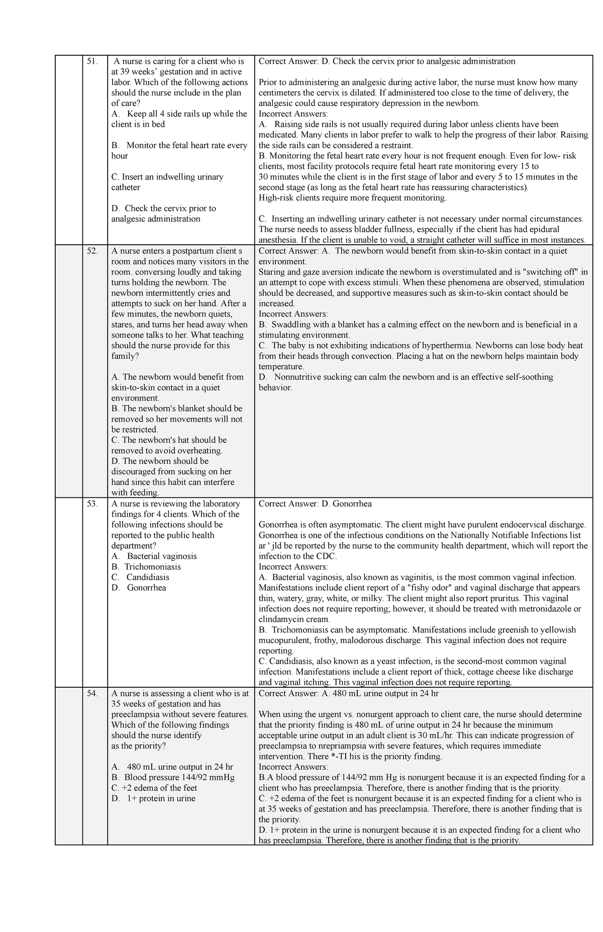 Ob ATI 12-22 - Questions - A nurse is caring for a client who is at 39 ...