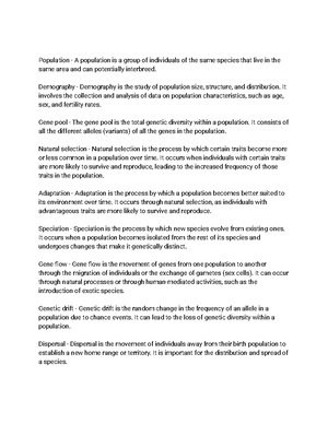 3 what is population biology - Population biology is the study of the ...