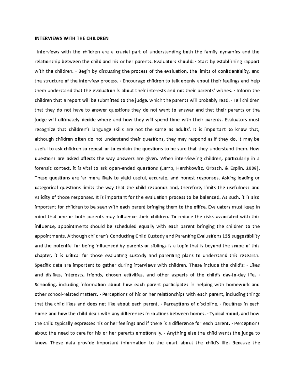 Interviews WITH THE Children - INTERVIEWS WITH THE CHILDREN Interviews ...