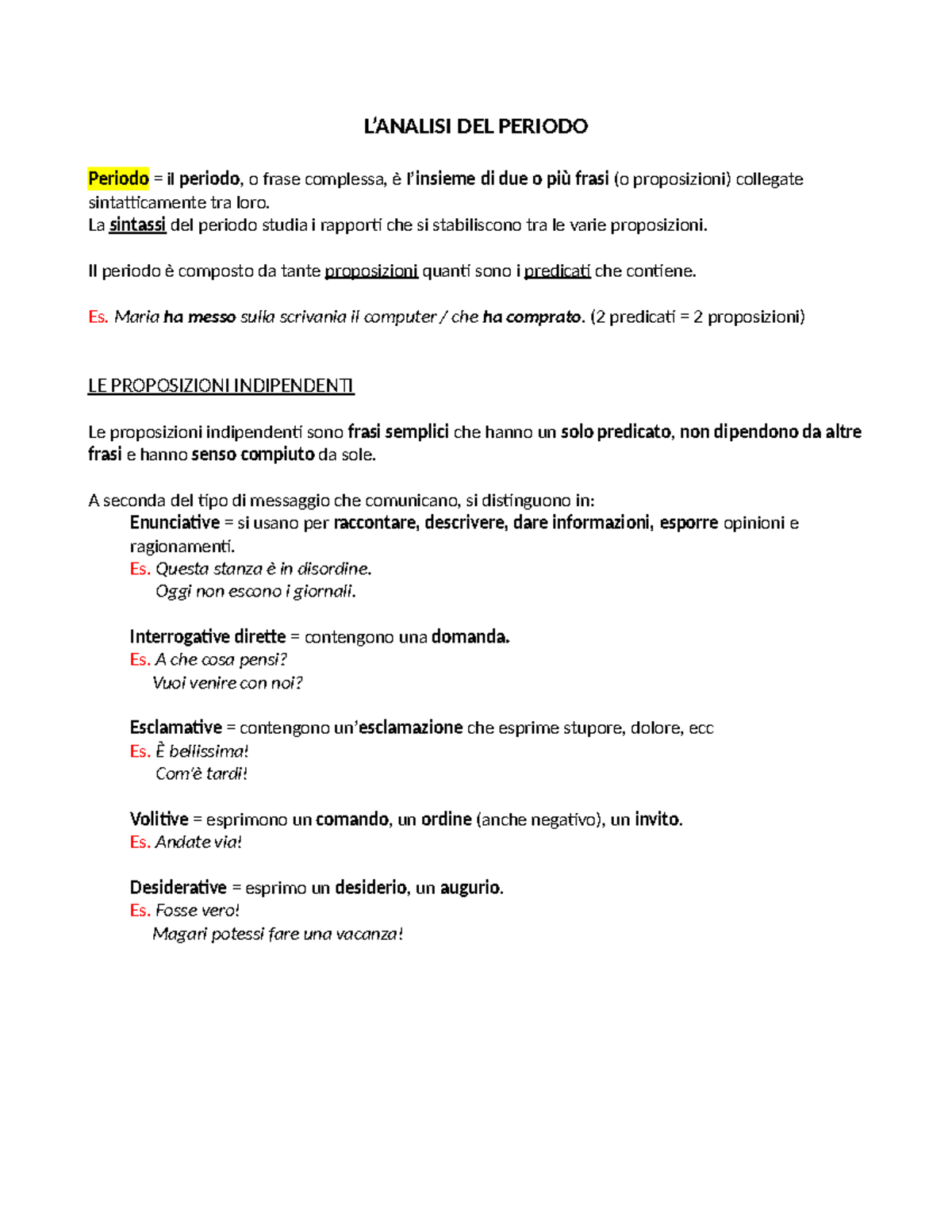 Analisi del periodo - L’ANALISI DEL PERIODO Periodo = il periodo, o ...
