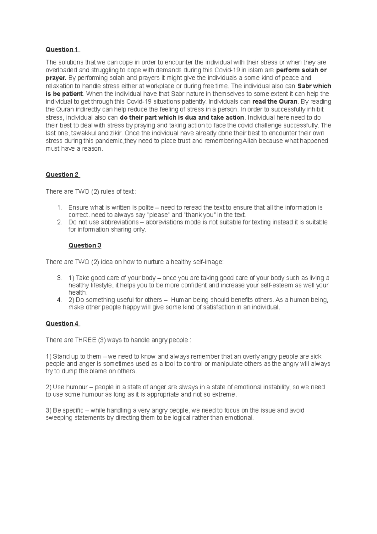 MGT538 TEST - goodluck in studies. - Question 1 The solutions that we ...