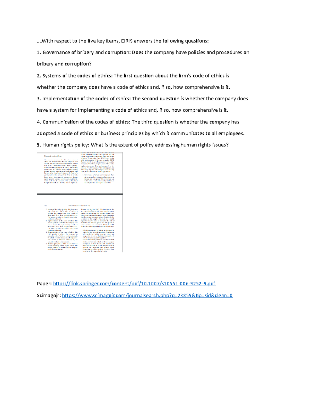 Document 2 - sefgksndgknsk - ... respect to the five key items, EIRIS ...