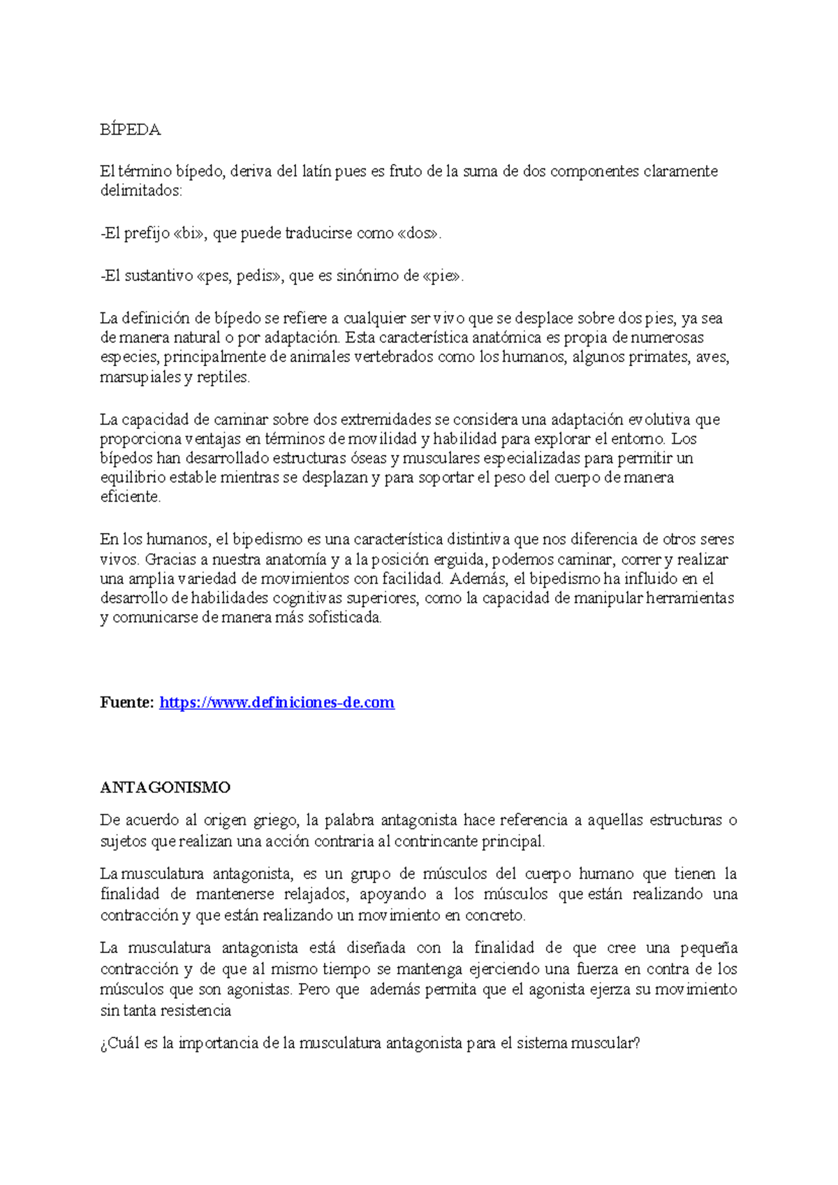 Bipeda - varios - BÍPEDA El término bípedo, deriva del latín pues es ...