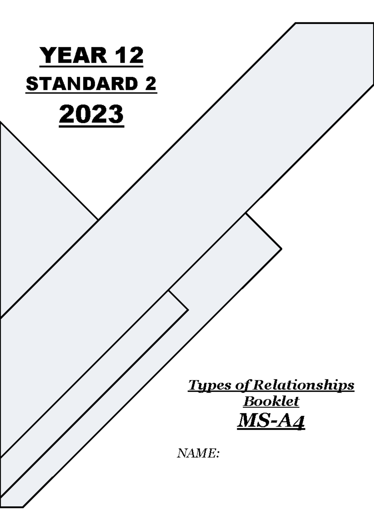Types of Relationships Booklet Student COPY - YEAR 12 STANDARD 2 ...