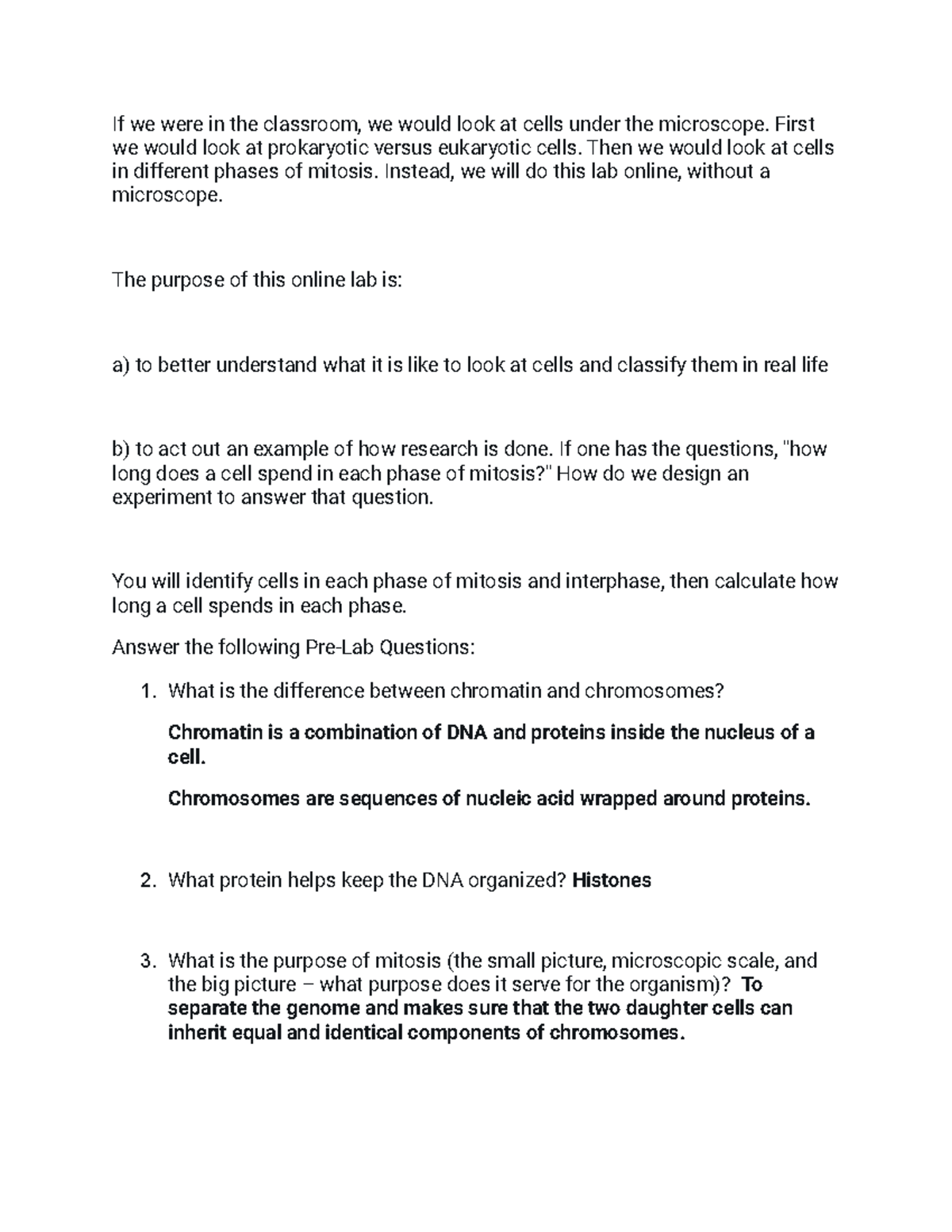 Lab 6 - lab 6 - If we were in the classroom, we would look at cells ...