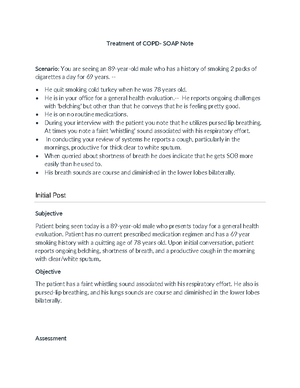 Week 6- allergies - Soap note - Allergies- SOAP Note A 31-year-old ...
