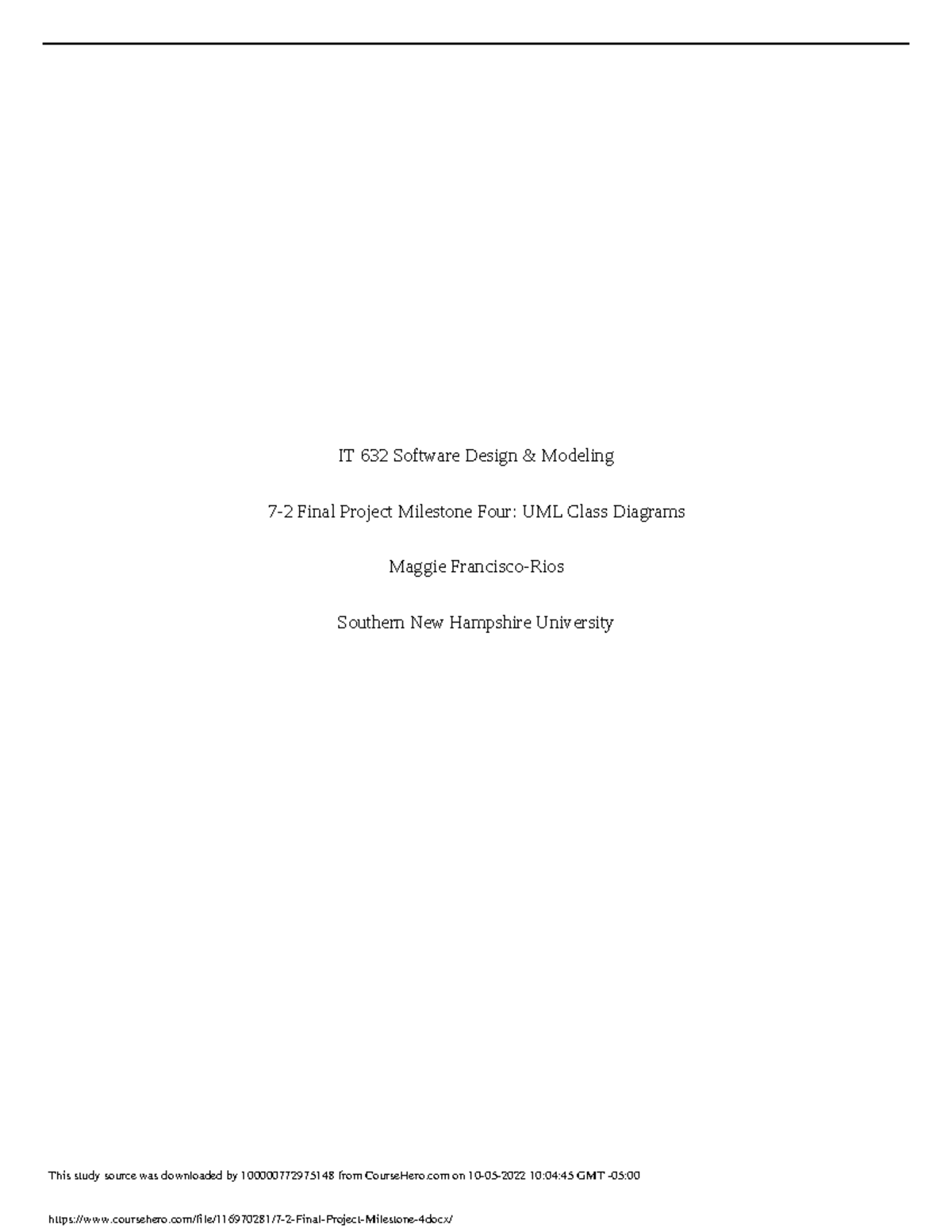 7 2 Final Project Milestone 4 It 632 Software Design And Modeling 7 2 Final Project Milestone